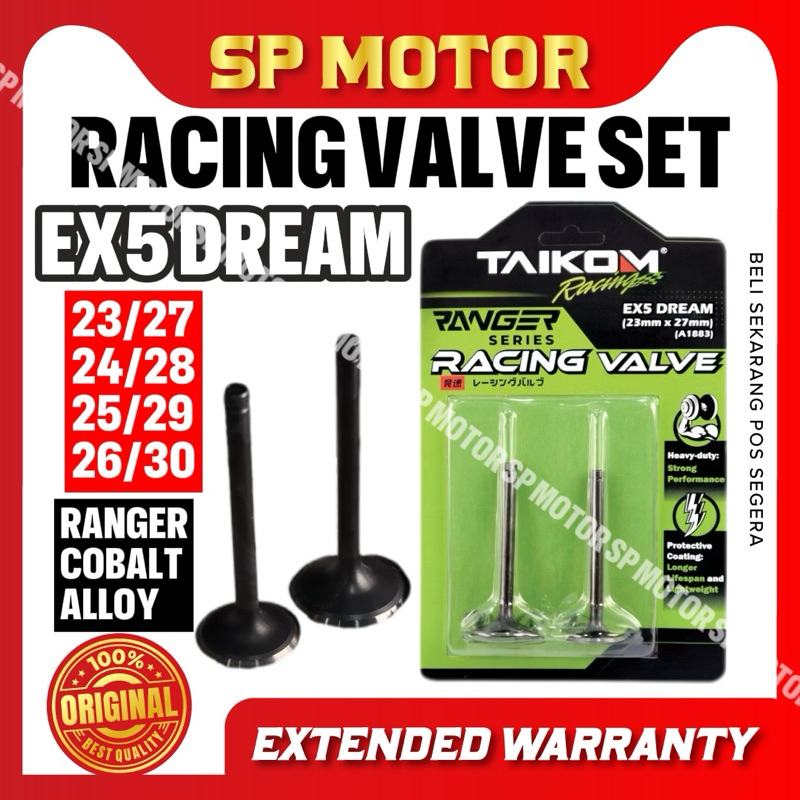 HONDA EX5 DREAM / WAVE100 RACING VALVE SET RANGER COBALT ALLOY 23/27 24 ...