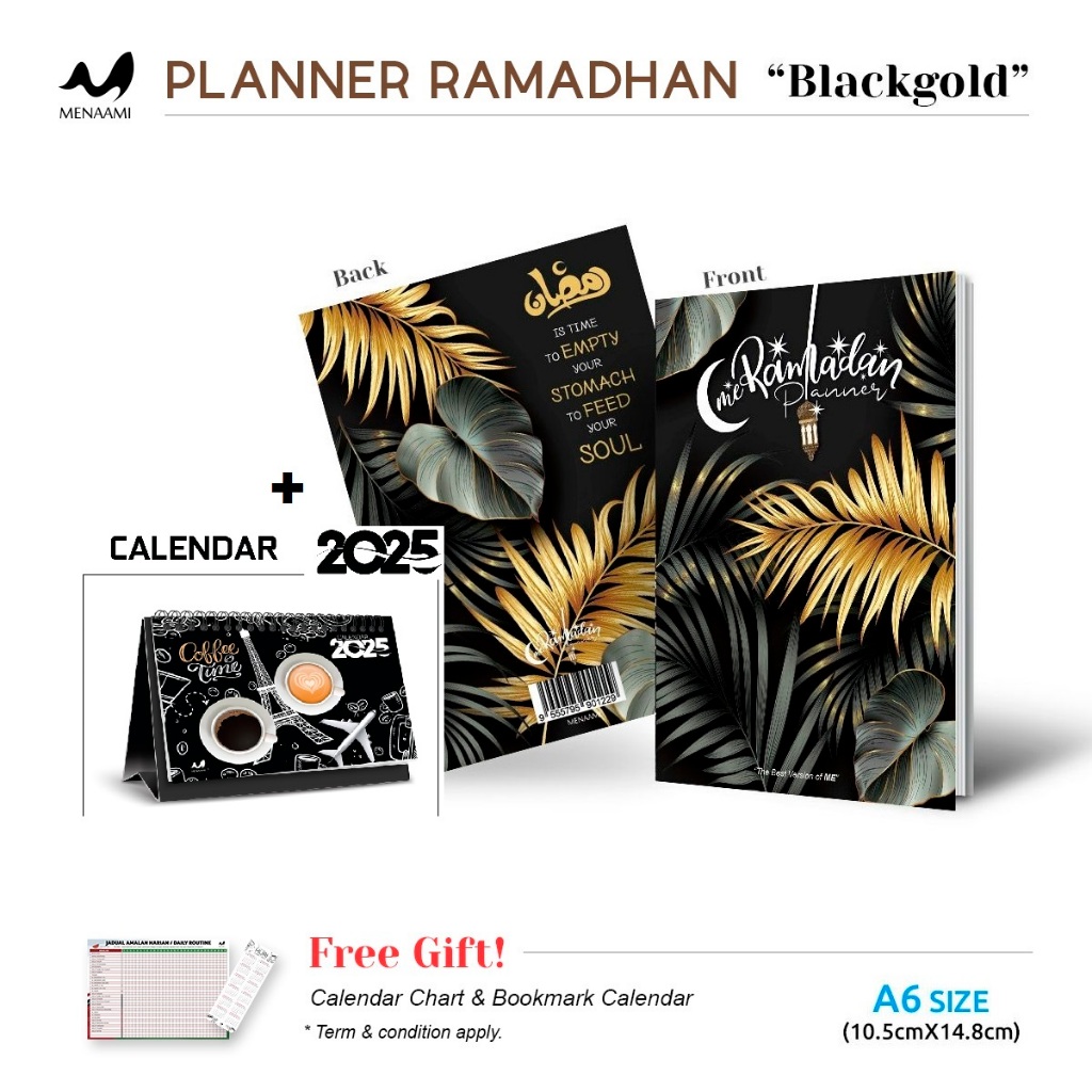 [ Official ] SET BLACKGOLD PLANNER BOOK RAMADHAN 2025 CHECKLIST DIARI ...