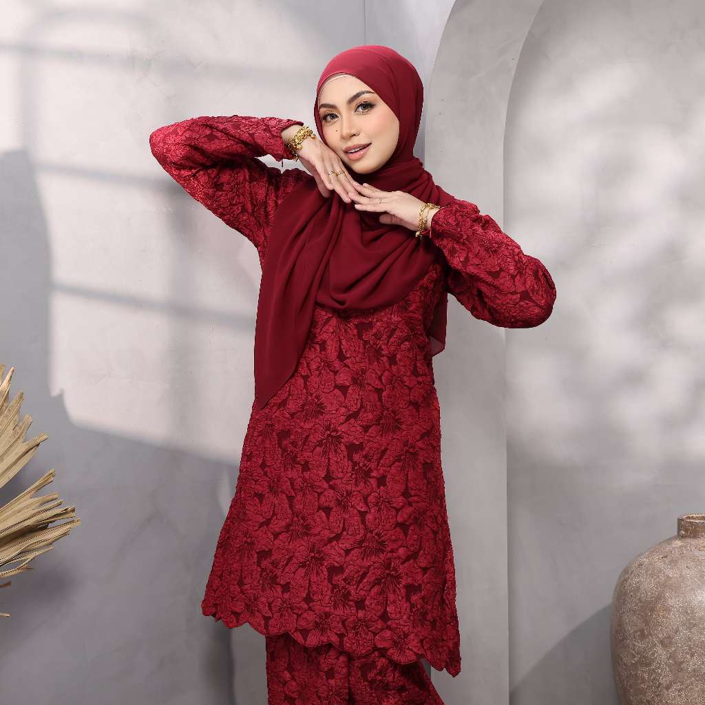 Raya BAJU KURUNG 2025 KURUNG GUZEL SOFT BROCADE CORAK 三维 พิเศษ NURSING ...