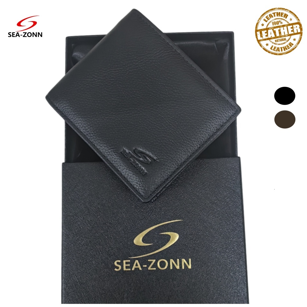 SEA-ZONN ALAN WALLET DOMPET PENDEK LELAKI KULIT LEMBU MEN SHORT WALLET ...