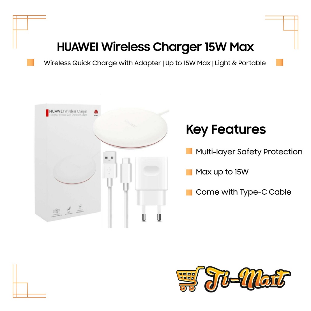 HUAWEI Wireless Charger 15W Max [Wireless Quick Charge พร้อมอะแดปเตอร์ ...