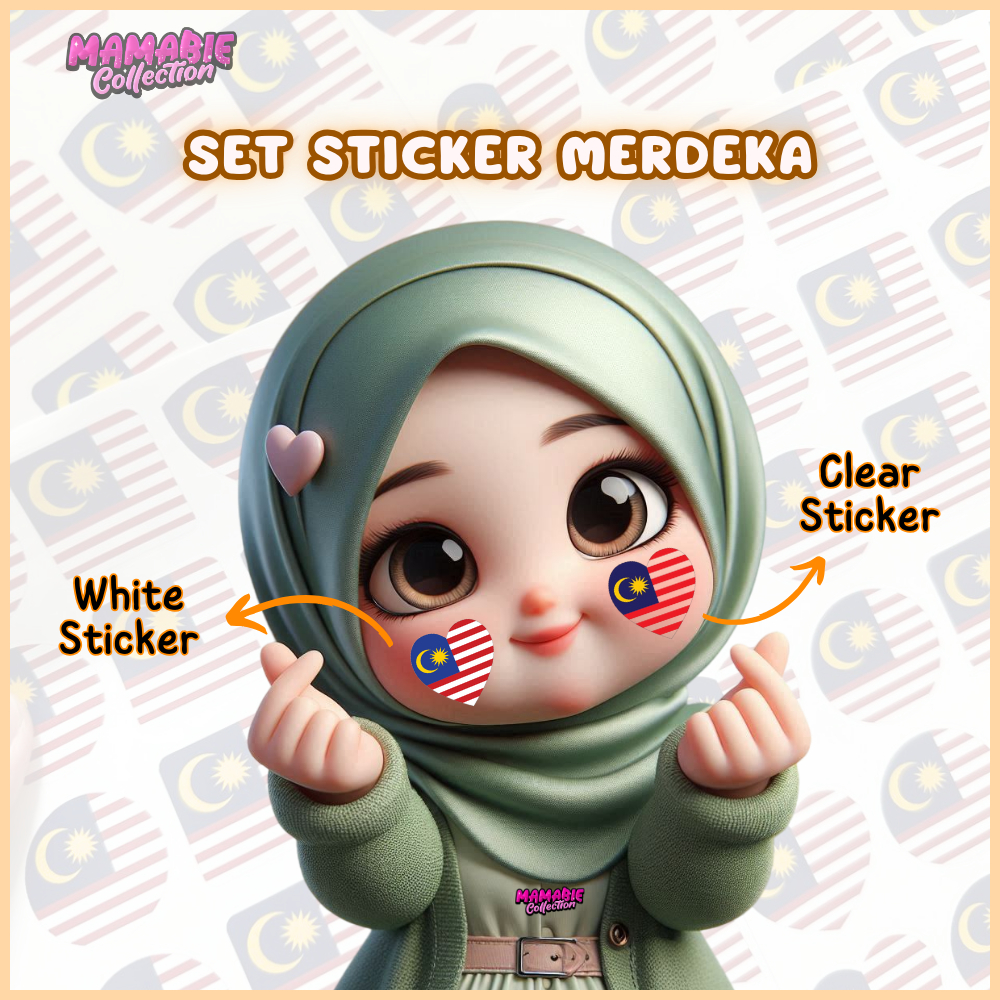 สติ๊กเกอร์ Pipi Tema Merdeka face สติ๊กเกอร์ Bendera Negeri สติ๊กเกอร์ ...