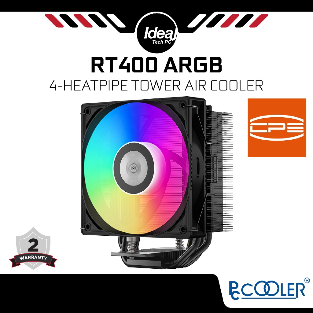 Pccooler PALADIN RT400 ARGB สีดําประสิทธิภาพสูง ARGB FAN 4-HEATPIPE AIR ...