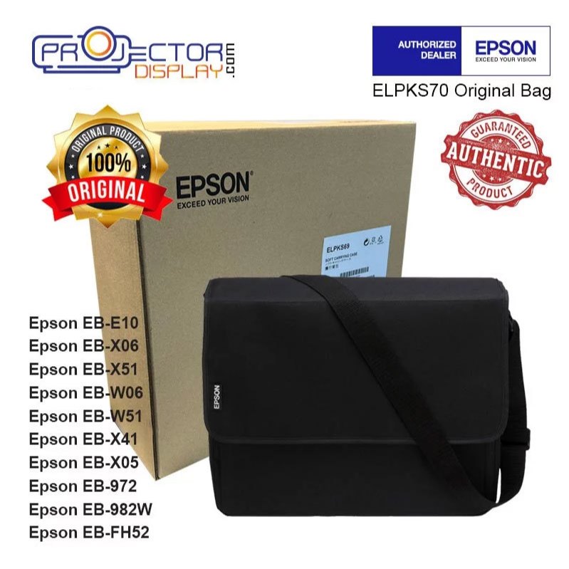 Epson ELPKS69 โปรเจคเตอร์ Soft Carrying Case, กระเป๋า, สําหรับ EB-E01 EB-E10 EB-X06 EB-X51 EB ...