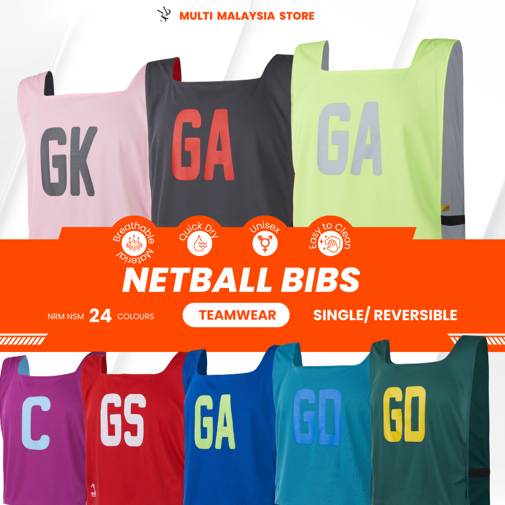 MULTISPORT Netball Single / Reversible Bibs [ 7 ต่อชุด ] Bib Bola ...