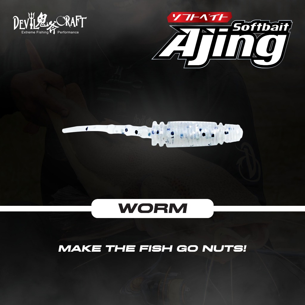 DEVIL CRAFT - AJING ROCK WORM 1.6"-SOFT-LURE-SOFT-PLASTIC | Shopee Thailand