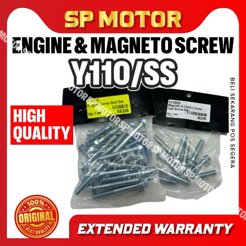 Yamaha Y110 / YSS Engine /// Magneto & Clutch Cover Cap Bolt SCREW SET / ฝาครอบแม่เหล็ก Skru ...
