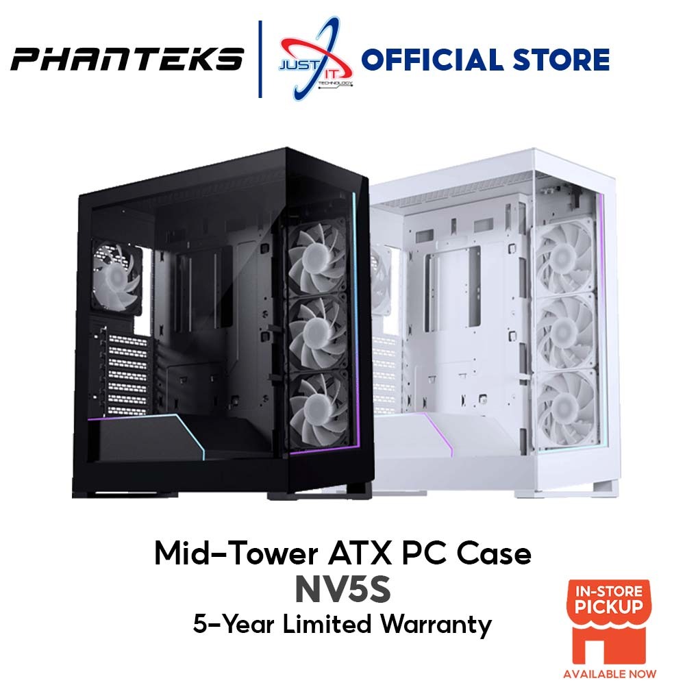 PHANTEKS NV5S MID-TOWER ATX PC CASE / CASING พร้อมพัดลม 3x M25 REVERSE ...