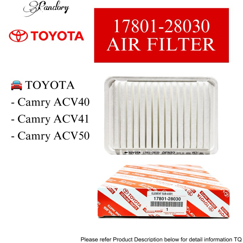 17801-28030 TOYOTA AIR FILTER CAMRY ACV40/ CAMRY ACV41/ CAMRY ACV50 ...