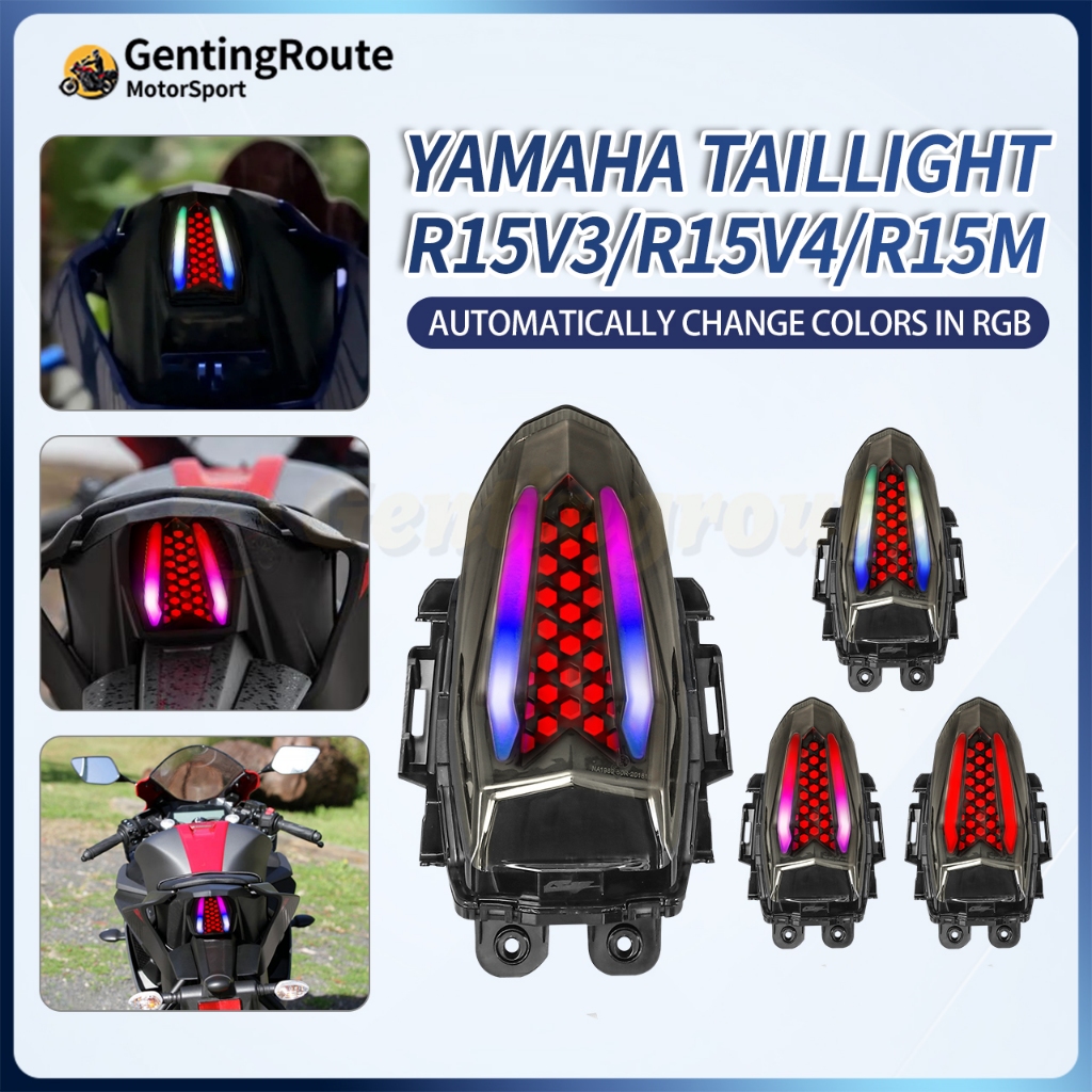 Yamaha R15 V3 V4 R15M RGB ไฟท้าย LED Lampu Belakang ไฟท้ายแบบบูรณาการ 7 ...