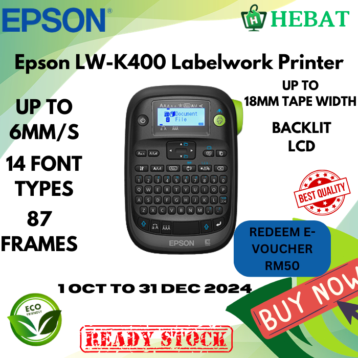 เครื่องพิมพ์ฉลาก Epson Label Works LW-K400 COMPACT AND EFFICENT HELPER | Shopee Thailand