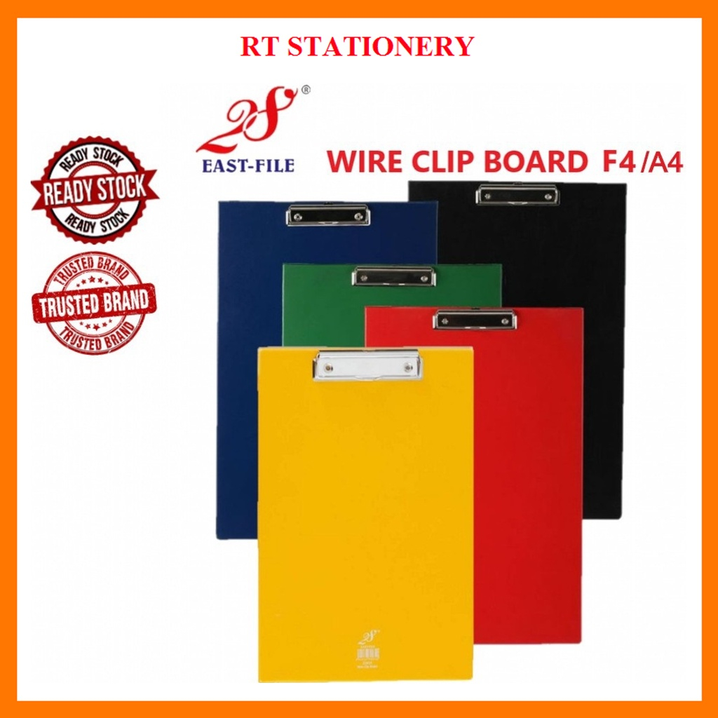 East File PVC Clip Board (คลิปสายไฟ)/Papan Klip PVC (Klip Kawat)/File ...