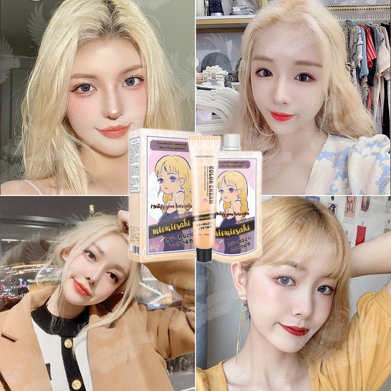 สีผมด้วย Oxidizing Ash Brown Blond Dark hair dye Cream + Oxidizer Set ...