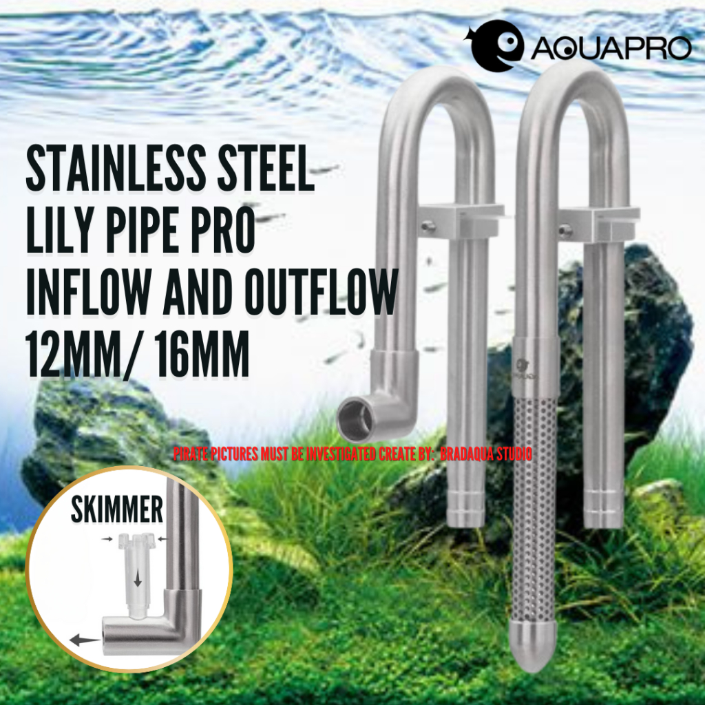 Aquapro Stainless Steel Lily Pipe Pro Inflow และ Outflow 12mm/ 16mm ...