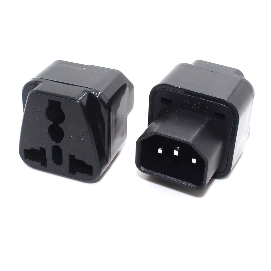 Iec C14 C13 Male to Universal UK US Socket PDU UPS Power Adapter ...