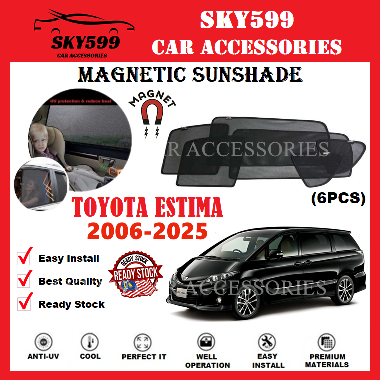(แม่เหล็ก)ม่านบังแดด Toyota Estima 2006-2025 Epic [6 ชิ้น] | Shopee ...