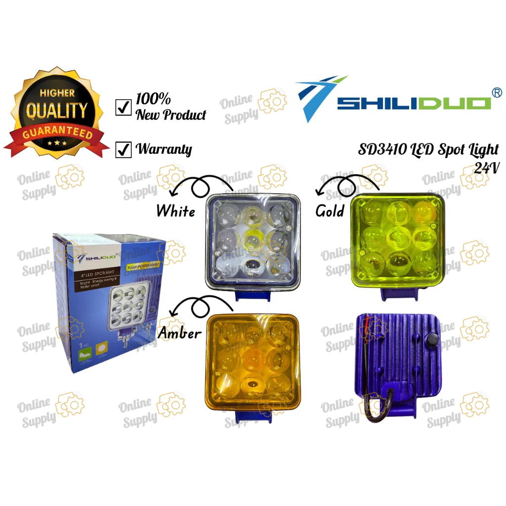 (Jaminan) รถพ่วง/รถบรรทุก/lorry 24V (9LED/4") SD3410 ไฟ LED Spot Light ...