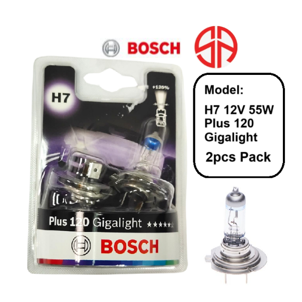 Bosch Plus 120 Gigalight H7 12V 55W PX26d 1987301426 ไฟหน้าหลอดไฟวอร์ม ...
