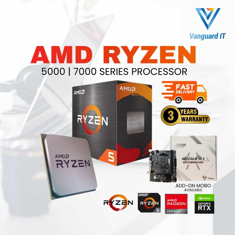 AMD RYZEN PROCESSOR 5000 7000 SERIES 5500/5600/5600X/5700X MOBO COMBO A520M-B550M-B450M | Shopee ...