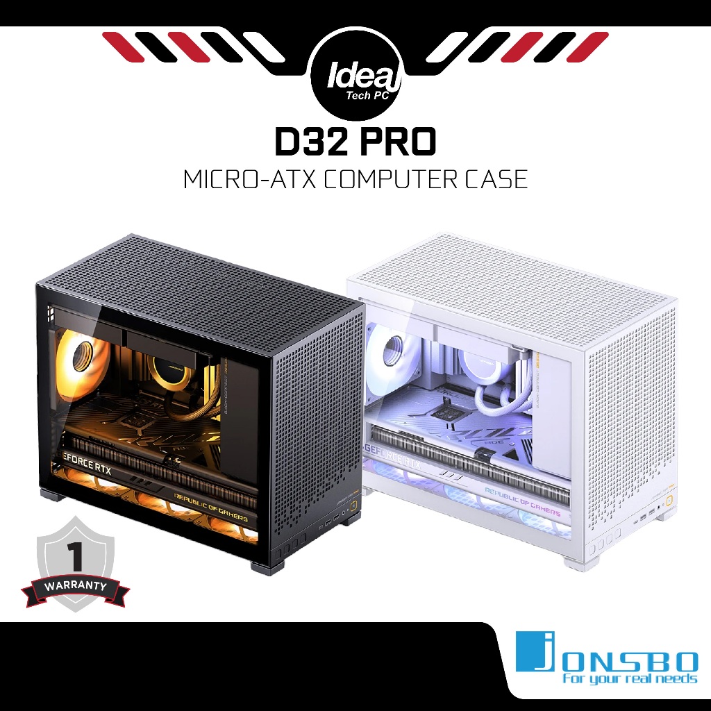 JONSBO D32 PRO BLACK / WHITE MICRO-ATX COMPUTER CASE | Shopee Thailand