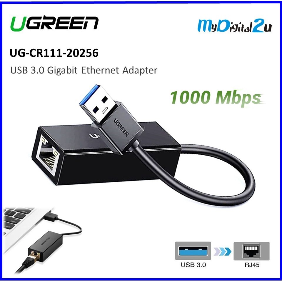 Ugreen *UG-CR111-20256 อะแดปเตอร์ USB A 3.0 เป็น Gigabit Ethernet ...