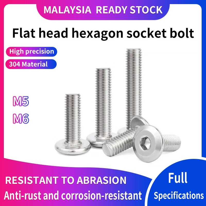 304 สแตนเลสหัวแบน clamp M5 M6 เฟอร์นิเจอร์เตียงโต๊ะเก้าอี้ DIY Skru ...