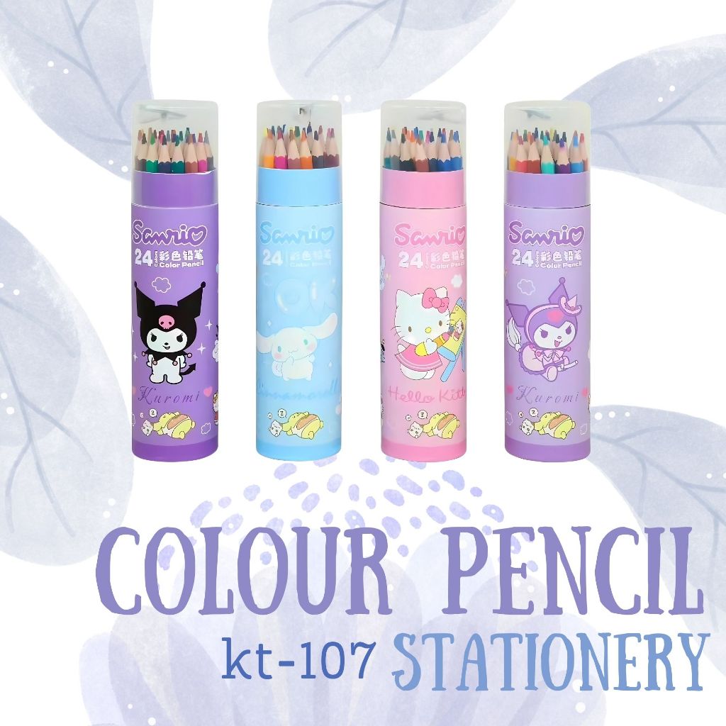 สีดินสอเพนซิลสี Warna 24 ชิ้น Sanrio Collection / ดีไซน์น่ารัก Kuromi Kitty Cinnamoroll ...