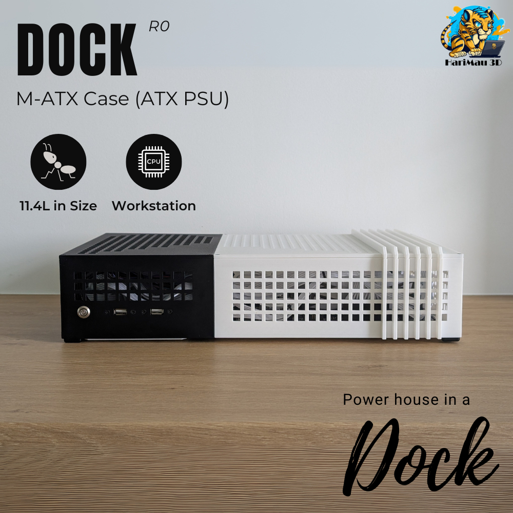 [ Dock ] M-ATX MATX Micro ATX Case Casing [ 11.4L / ~1kg / Workstation ...