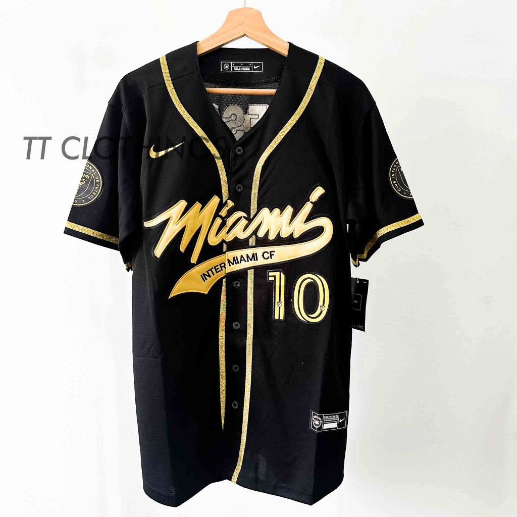 Baseball MLB x NFL Collab Jersey Special Miami Messi Black GOLD ...
