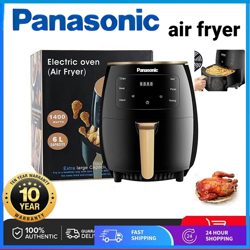 PANASONIC Air Fryer 8L อุณหภูมิควบคุมสารเคลือบสารกันติด 360 การไหลเวียน ...