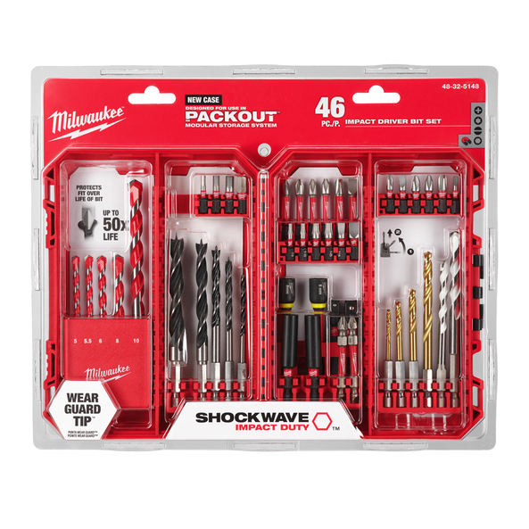 Milwaukee SHOCKWAVE Impact Duty Drill & Driver Bit Set / Milwaukee 46 ...