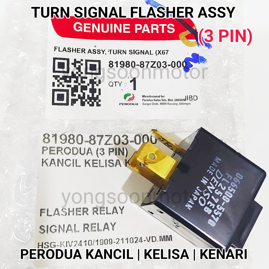 Perodua TURN SIGNAL FLASHER ASSY (3 PIN) 819880-87Z03-000 KANCIL ...