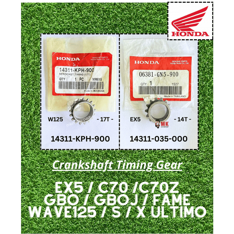 Crankshaft Timing GEAR Honda EX5 C70 C70Z GBO GBOJ FAME GB6 / Wave125 Wave125R Wave125S WAVE125X ...