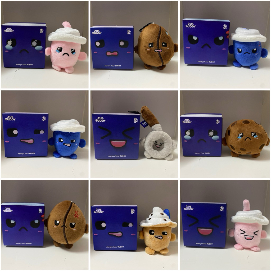 ZUS Buddy Mini Plushie พวงกุญแจ (จําเป็น, กลัว, Sad, Anger, Joy ...