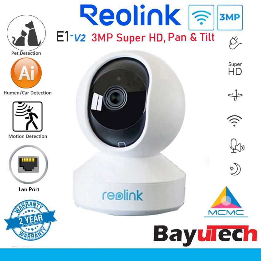Reolink E1 / E1 Pro / E1 ZOOM / E1 Outdoor (V2) กล้องวงจรปิดรักษาความปลอดภัย Dual Band WI-FI Pan ...