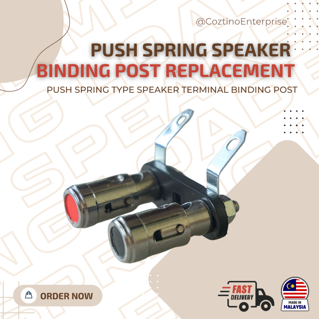 2-way Input Push Spring Speaker Terminal Binding Post Replacement ...