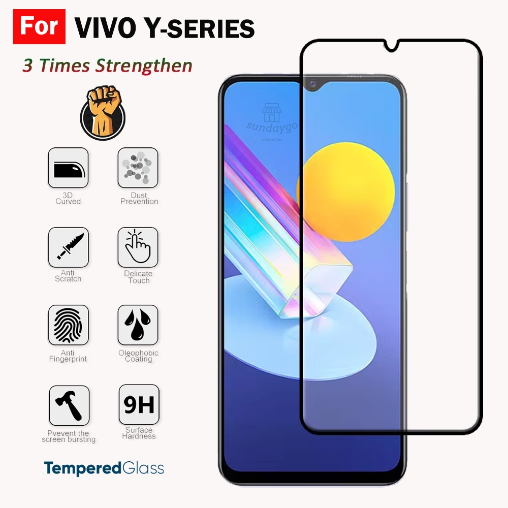 สําหรับ Vivo Y19s Y31 Y31s Y33s Y35 Y52 Y52s 4G 9H 3 ครั้งเสริมสร้างกระจกนิรภัยป้องกันหน้าจอ ...