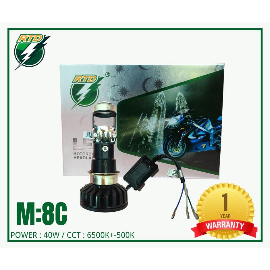 RAYTON RTD AC/DC M8C LED MOTORCYCLE HEADLIGHTS PROJECTOR LENS LASER LED ...