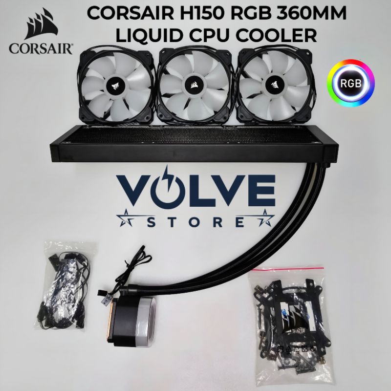 Corsair H150 RGB Liquid AIO CPU Cooler 360 มม. สีดําใช้แล้ว | Shopee ...