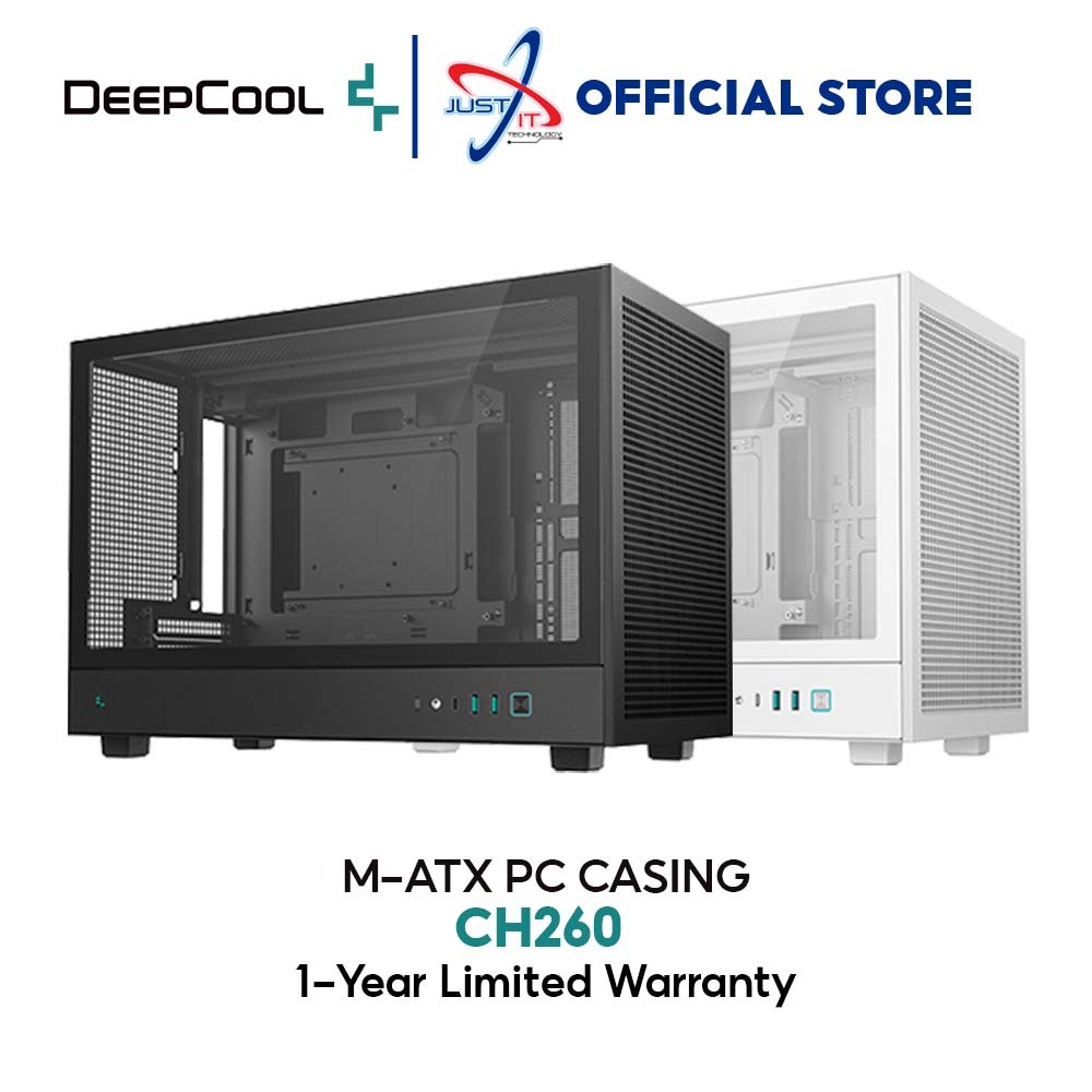 DEEPCOOL CH260 M-ATX DESKTOP PC CASE / CASING - สีดํา / สีขาว | Shopee ...