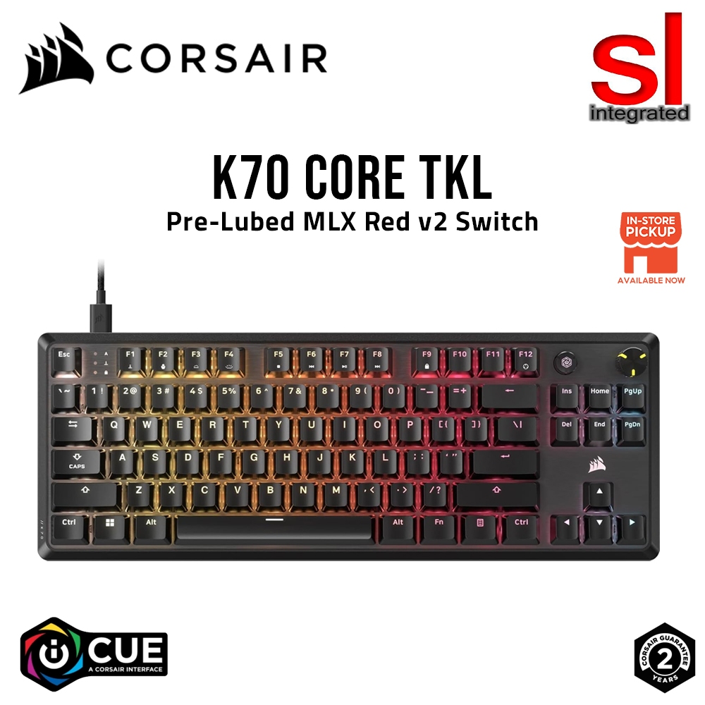 Corsair K70 CORE TKL RGB Wired Tenkeyless Mechanical Gaming Keyboard ...
