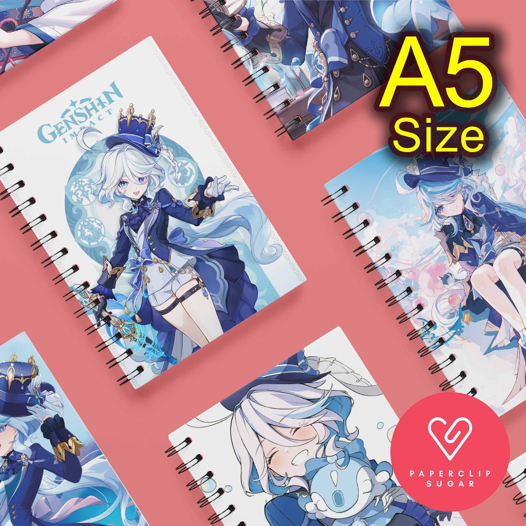 Furina Genshin Impact A5 Notebook 100pgs / Journal / Note Book / Buku ...
