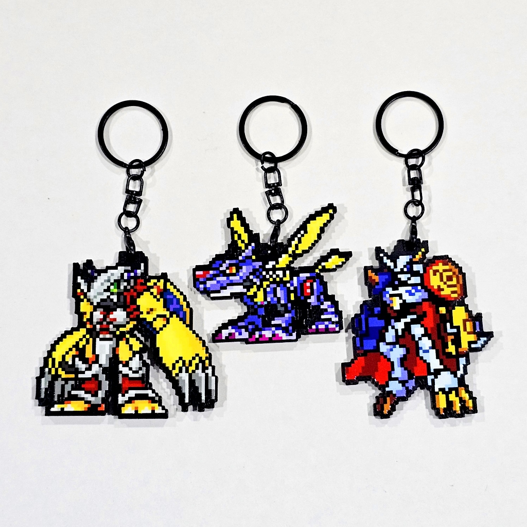 Digimon Omegamon Wargreymon Metalgarurumon Pixel Art พวงกุญแจ | Shopee ...