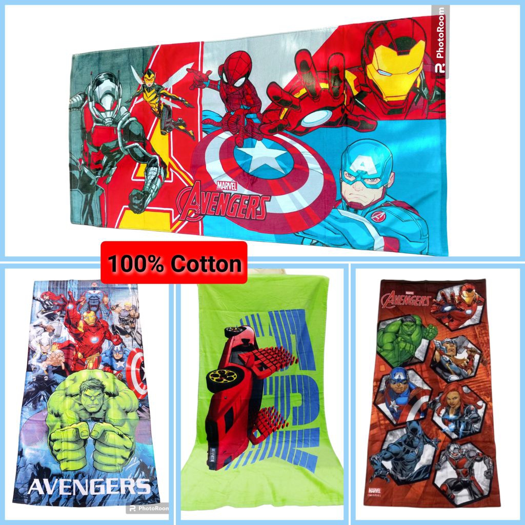 TOWEL SPIDERMAN MARVEL การ์ตูน tuala mandi kartun ผ้าฝ้าย 100% BATMAN ...