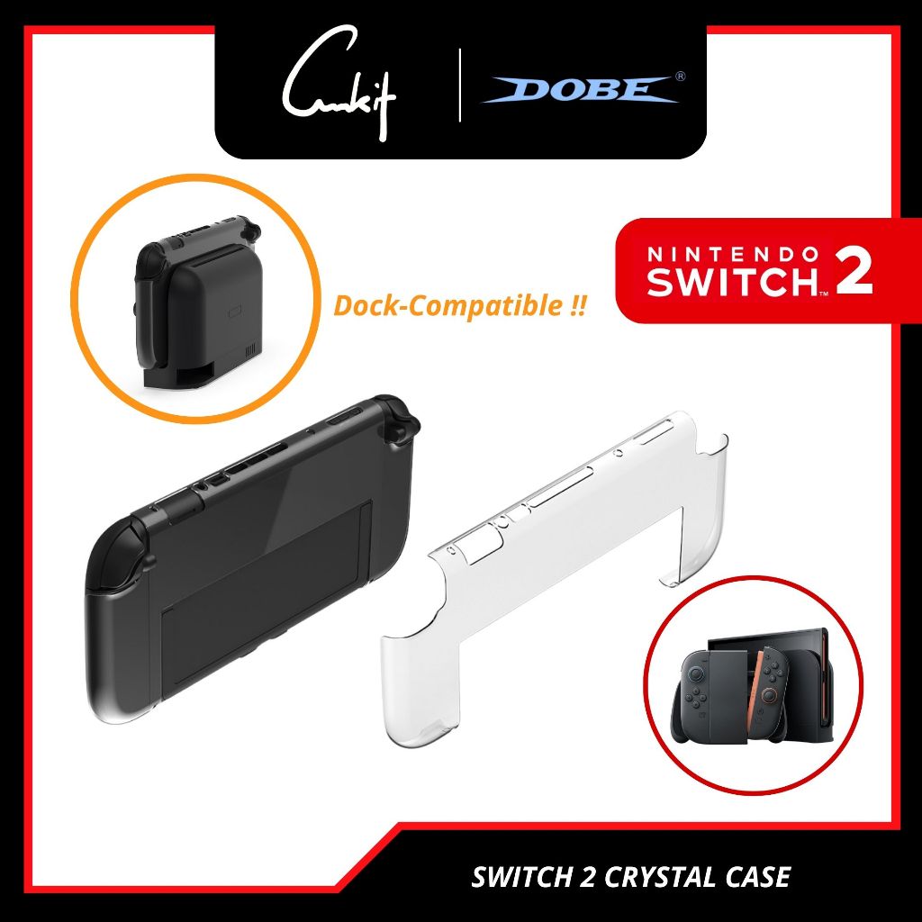 DOBE Nintendo Switch 2 Crystal Case รองรับคอนโซล Dock TV เคสป้องกัน PC ...