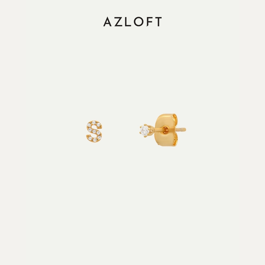 Azloft Initials Studs - ตัวอักษรตัวอักษร S Hypoallergenic Shower-safe | Shopee Thailand