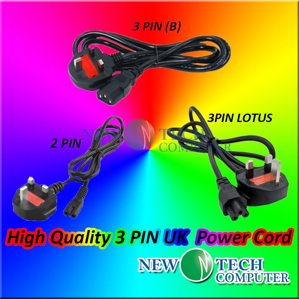3pin 3 Pin 2Pin 2 Pin UK Plug Wayar Power 13A ฟิวส์ PSU Monitor แล็ปท็ ...