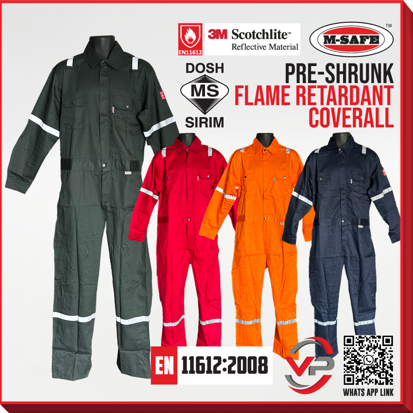 M-safe FLAME RETARDANT COVERALL FRC COVERALL สีเขียวเข้ม NAVY BLUE RED ...