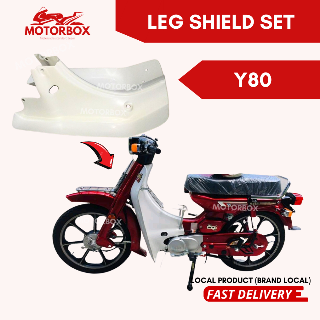Yamaha LEG SHIELD Y80 Y70 - มอเตอร์ฝาครอบด้านหน้า KEPAK PUTIH สีขาว ...