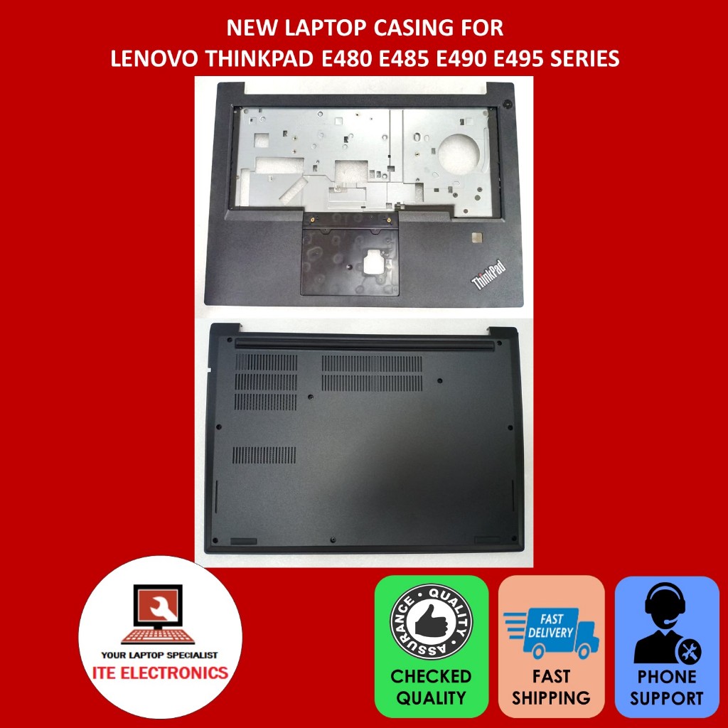 ใหม่ LENOVO THINKPAD E480 E485 E490 E495 SERIES LAPTOP PALMREST CASING C CASE / LAPTOP BOTTOM ...
